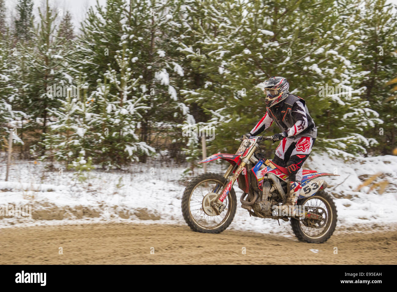 A man on a motorcycle racing at high speed Stock Photo - Alamy