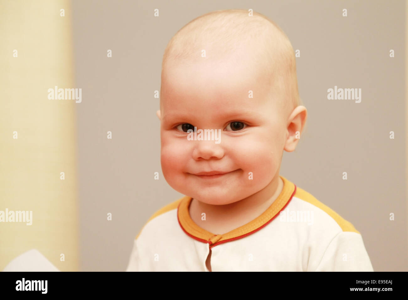 Closeup portrait of smiling Caucasian baby Stock Photo - Alamy