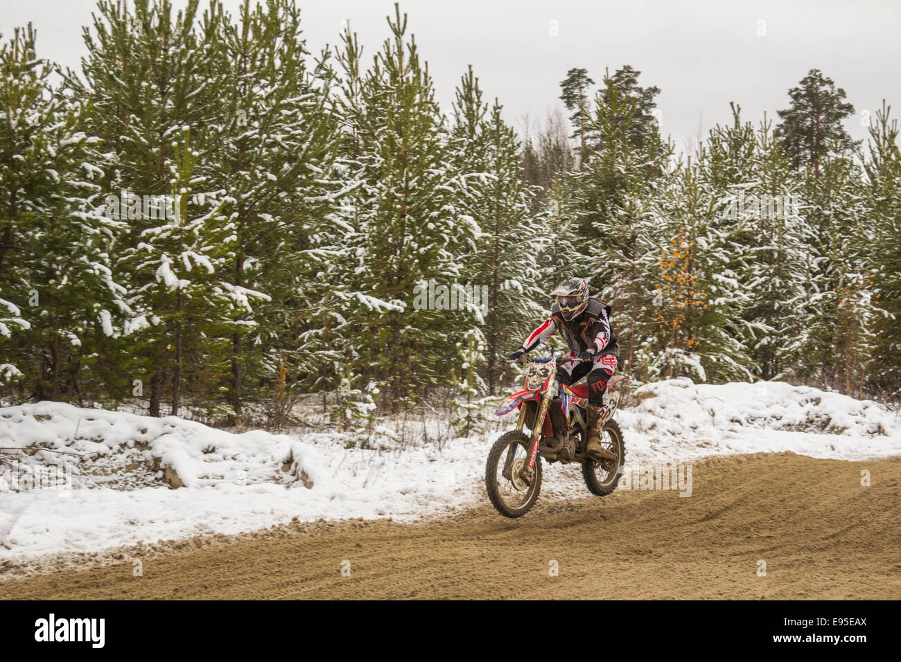 A man on a motorcycle racing at high speed Stock Photo - Alamy