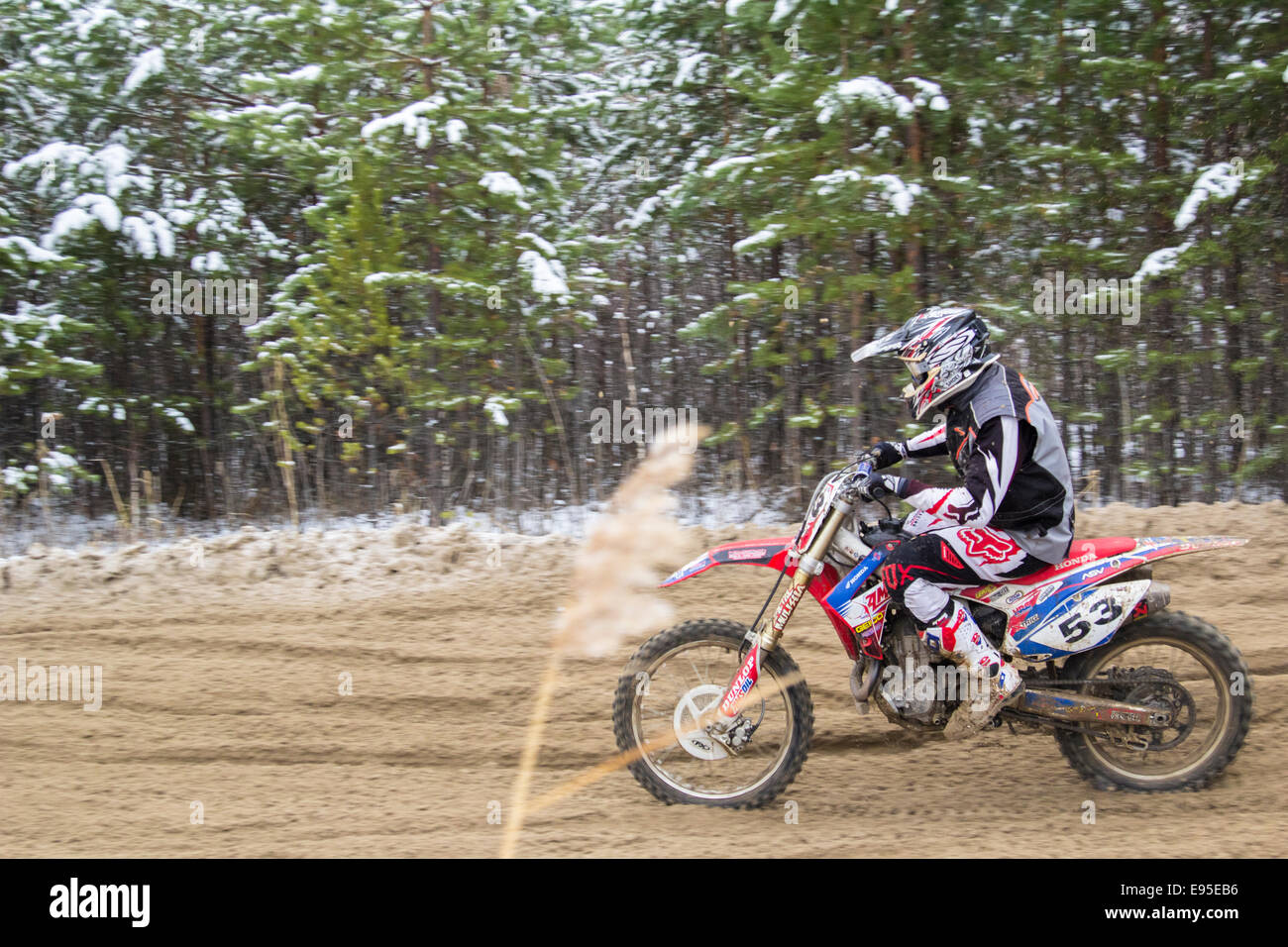 A man on a motorcycle racing at high speed Stock Photo - Alamy