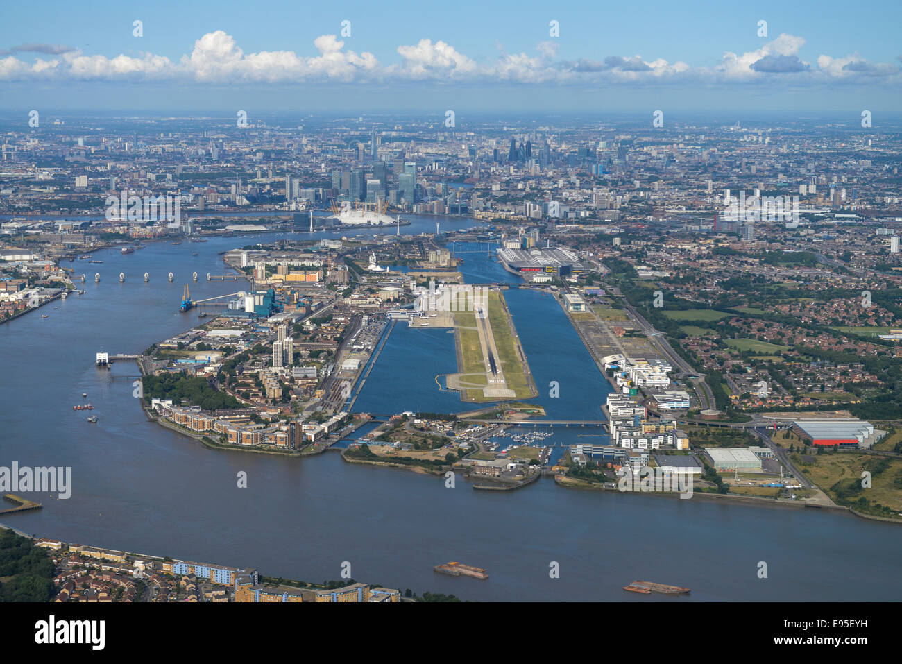 An aerial view of canary wharf in london hi-res stock photography and ...