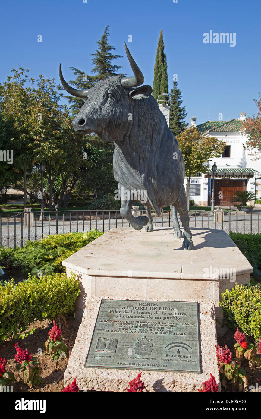 The Toro de Lidia at the Plaza deToros or Bullring at Ronda Stock Photo ...