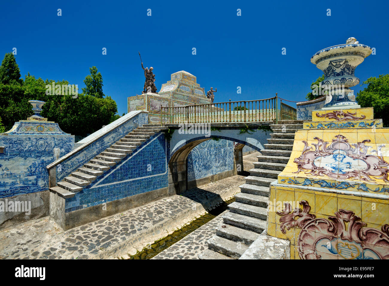 Queluz palace, Lisbon, Portugal. tiles in the tiled canal Stock Photo ...