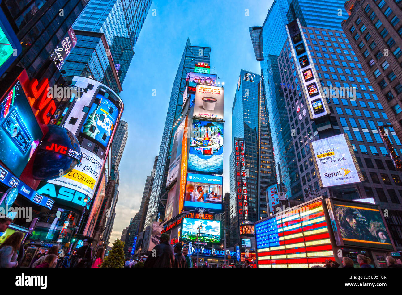 NEW YORK CITY -MARCH 25: Times Square, featured with Broadway Theaters ...