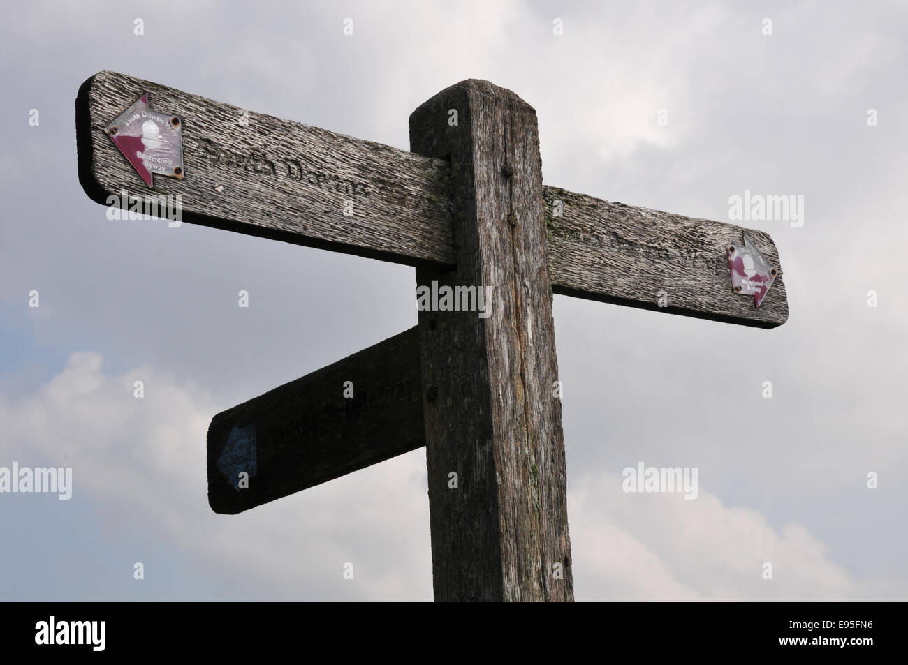 sign post, south downs way Stock Photo - Alamy