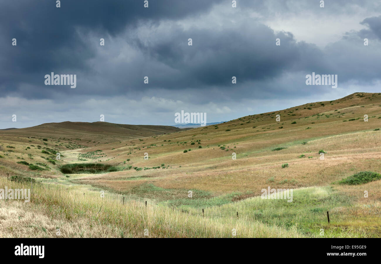 Vermilion, Nebraska, USA - Open prairie, grassland, and dry scrub and ...