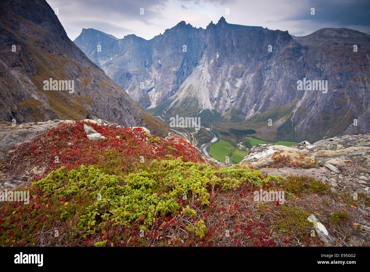 Fall colors in the Romsdalen valley in Rauma kommune, Møre og Romsdal ...