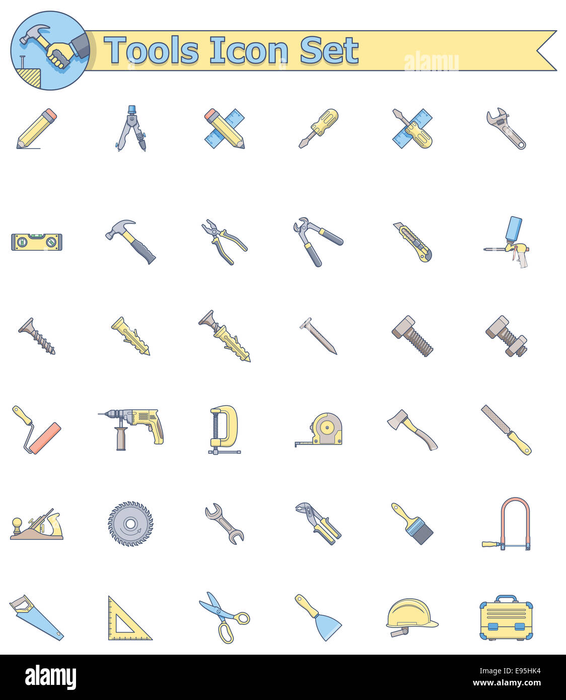 Tools painting vector hi-res stock photography and images - Alamy