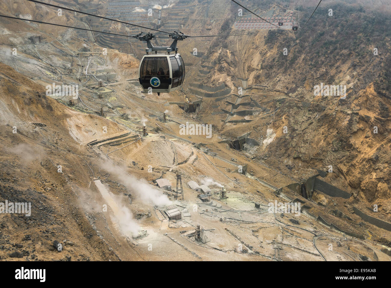 Cable Car over Sulphur quarry, Owakudani Stock Photo - Alamy