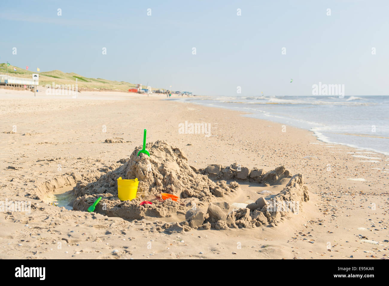 Sand castle at the North sea beach Stock Photo - Alamy