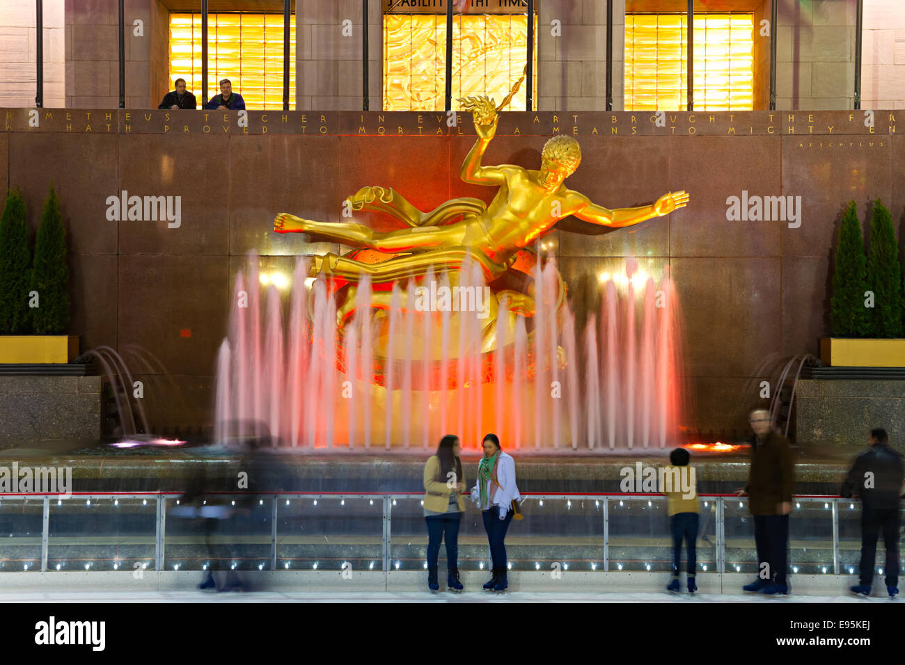 NEW YORK CITY - MARCH 31: The golden Prometheus statue at the ...