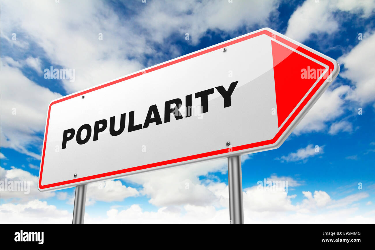 Popularity on Red Road Sign Stock Photo - Alamy