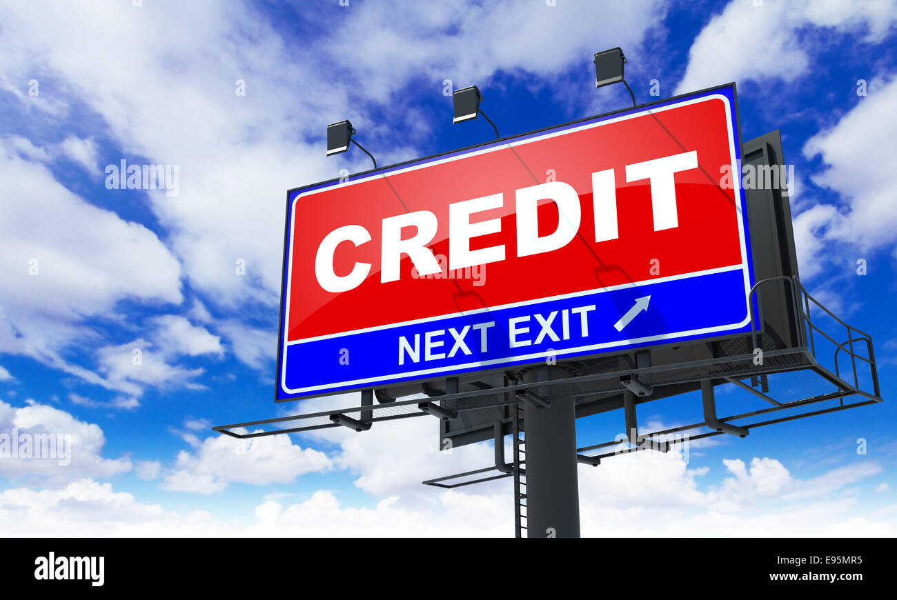 Credit Inscription on Red Billboard Stock Photo - Alamy