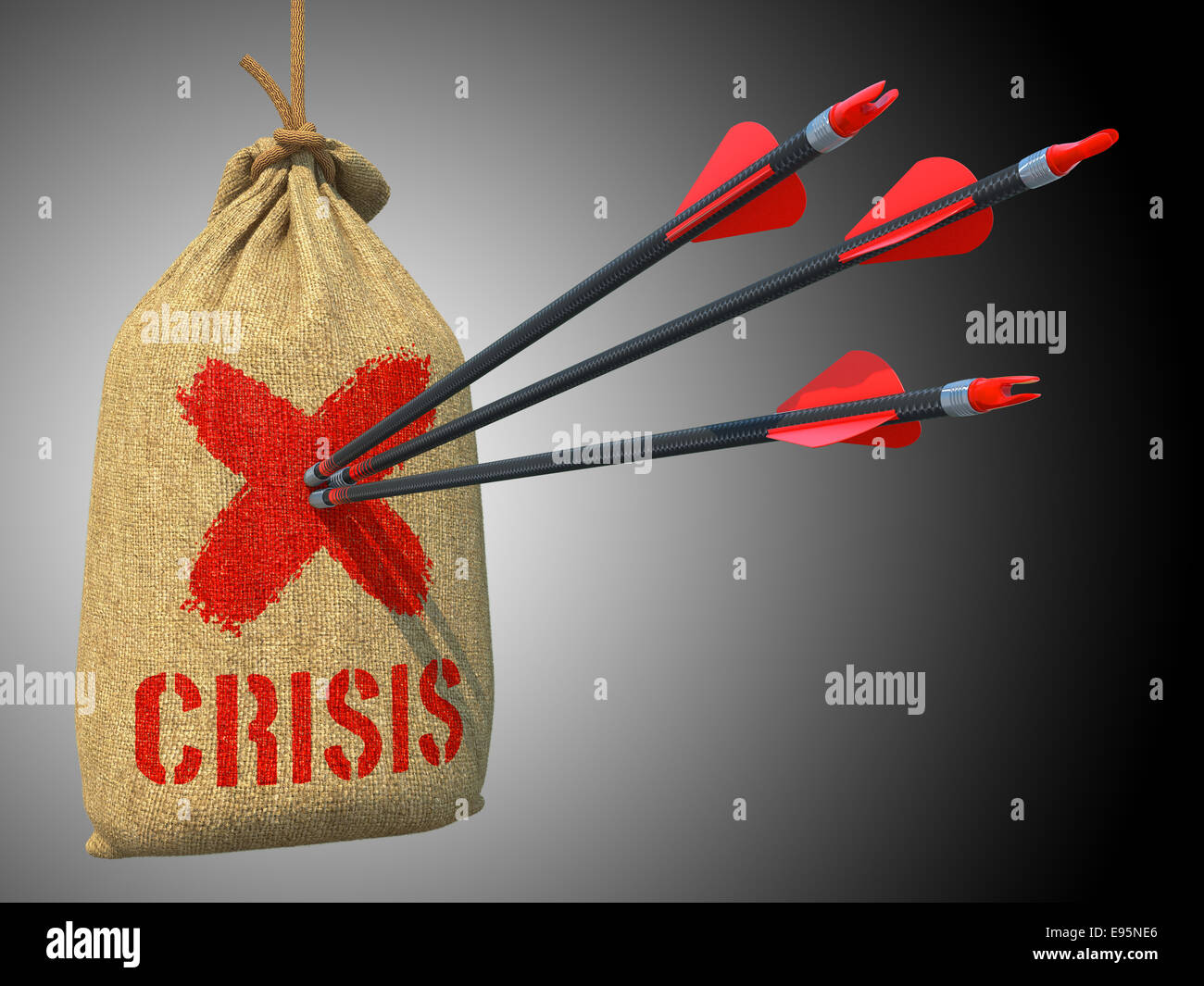 Crisis - Arrows Hit in Red Mark Target Stock Photo - Alamy