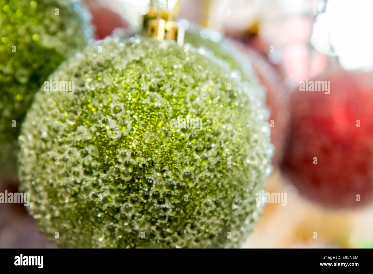 Red and green holiday ornaments hi-res stock photography and images - Alamy