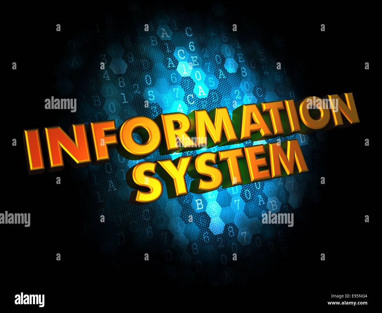 Information System - Gold 3D Words Stock Photo - Alamy