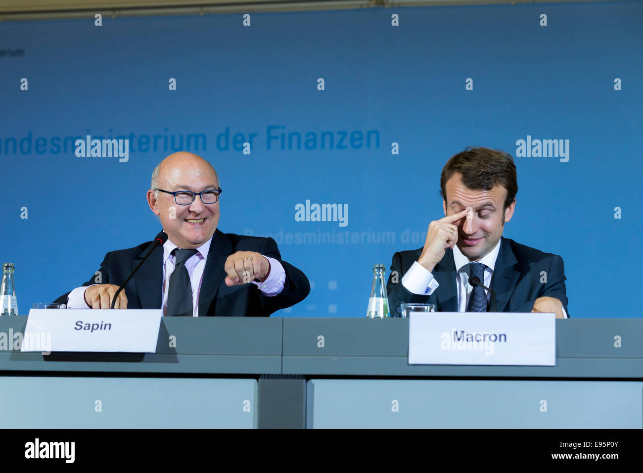 Berlin, Germany. 20th Oct, 2014. French Minister of Finance Sapin ...