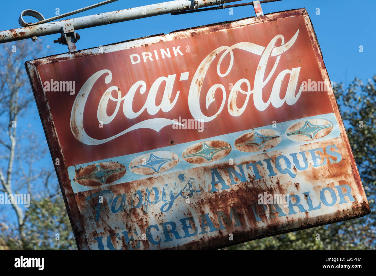 Rusted, metal "Drink Coca-Cola" sign at Pappy's in the Blue Ridge ...