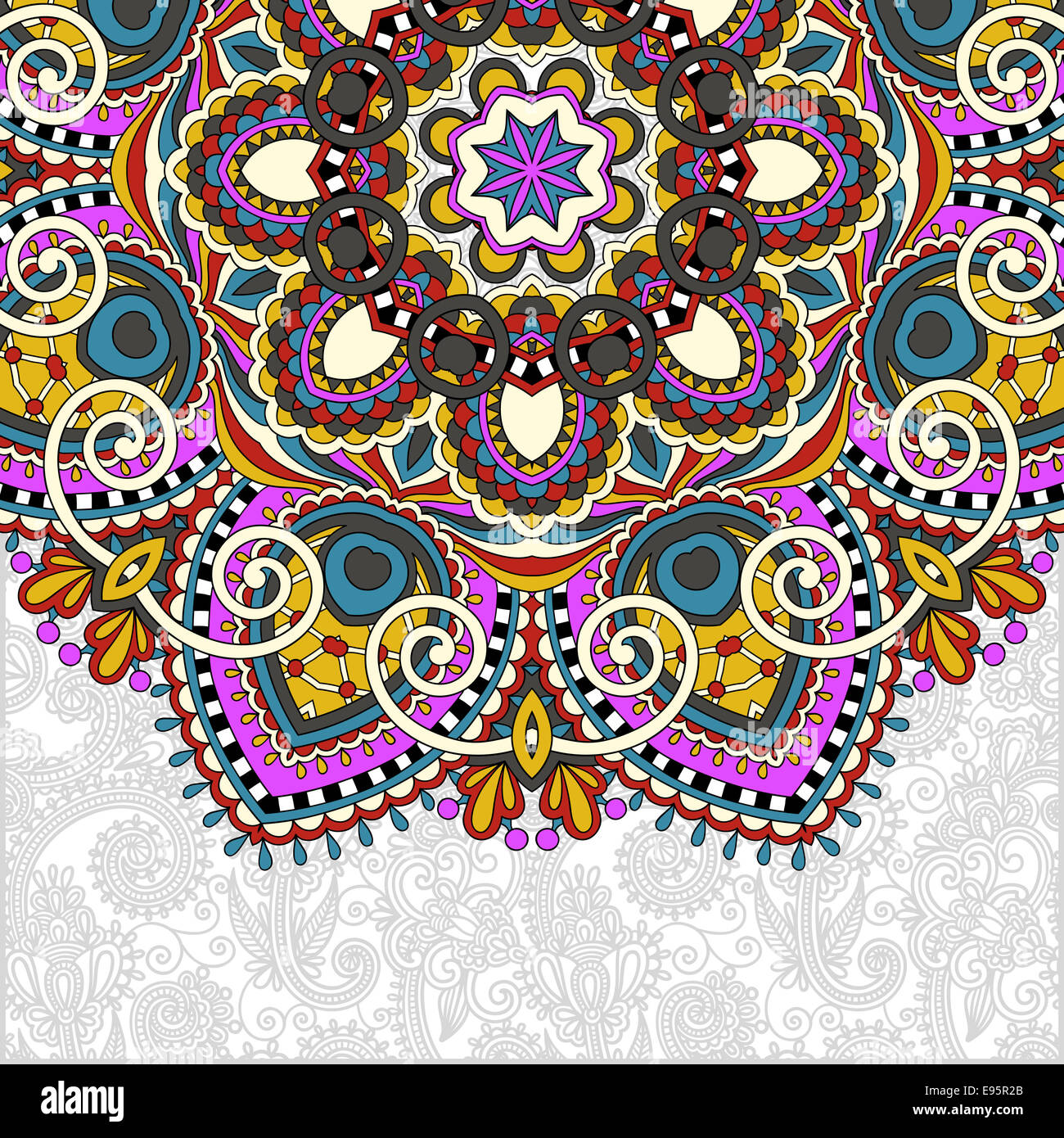 floral round pattern in ukrainian oriental ethnic style for your ...