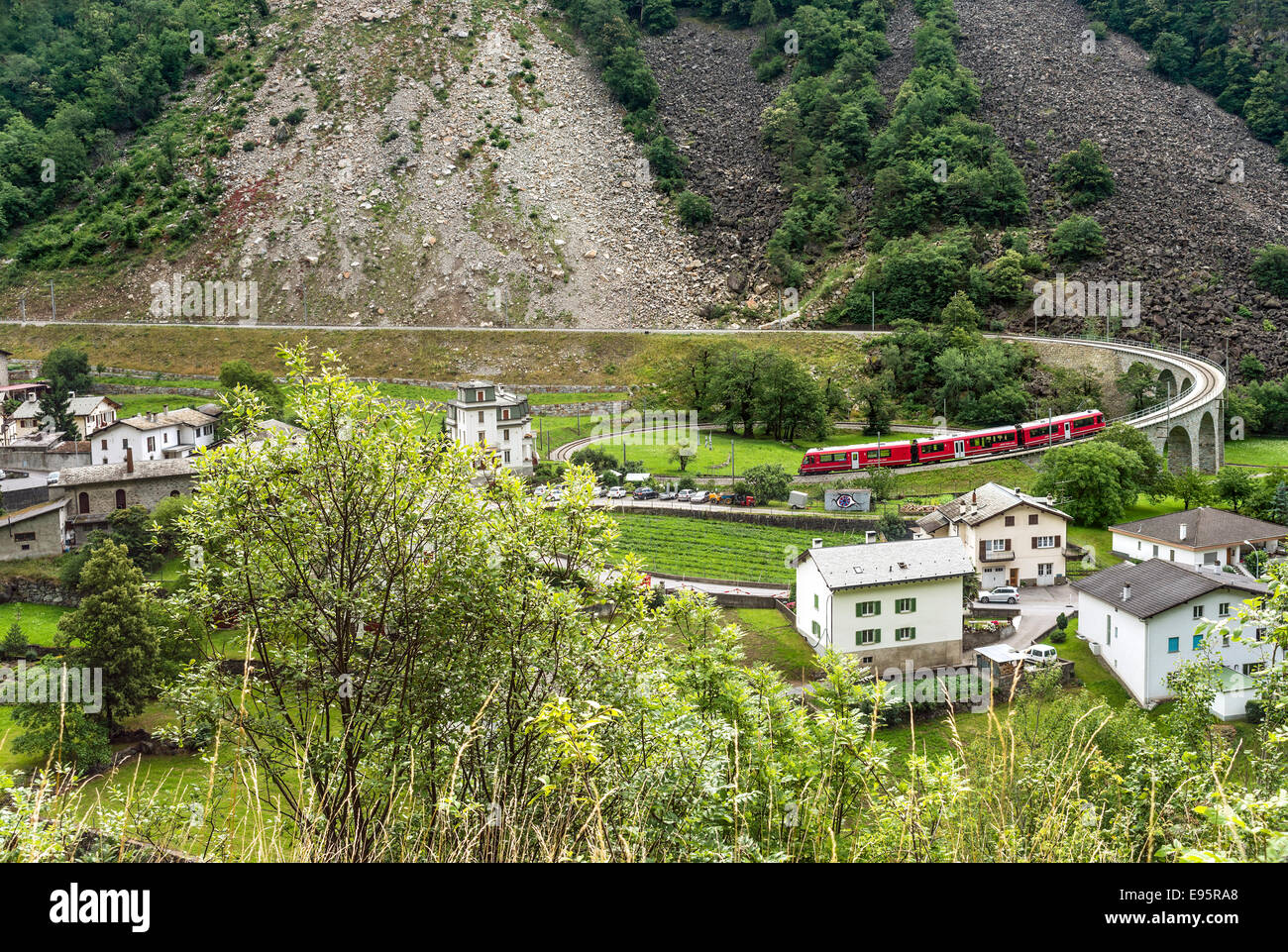 Brusio spiral viaduct, Valposchiavo, Switzerland Stock Photo - Alamy