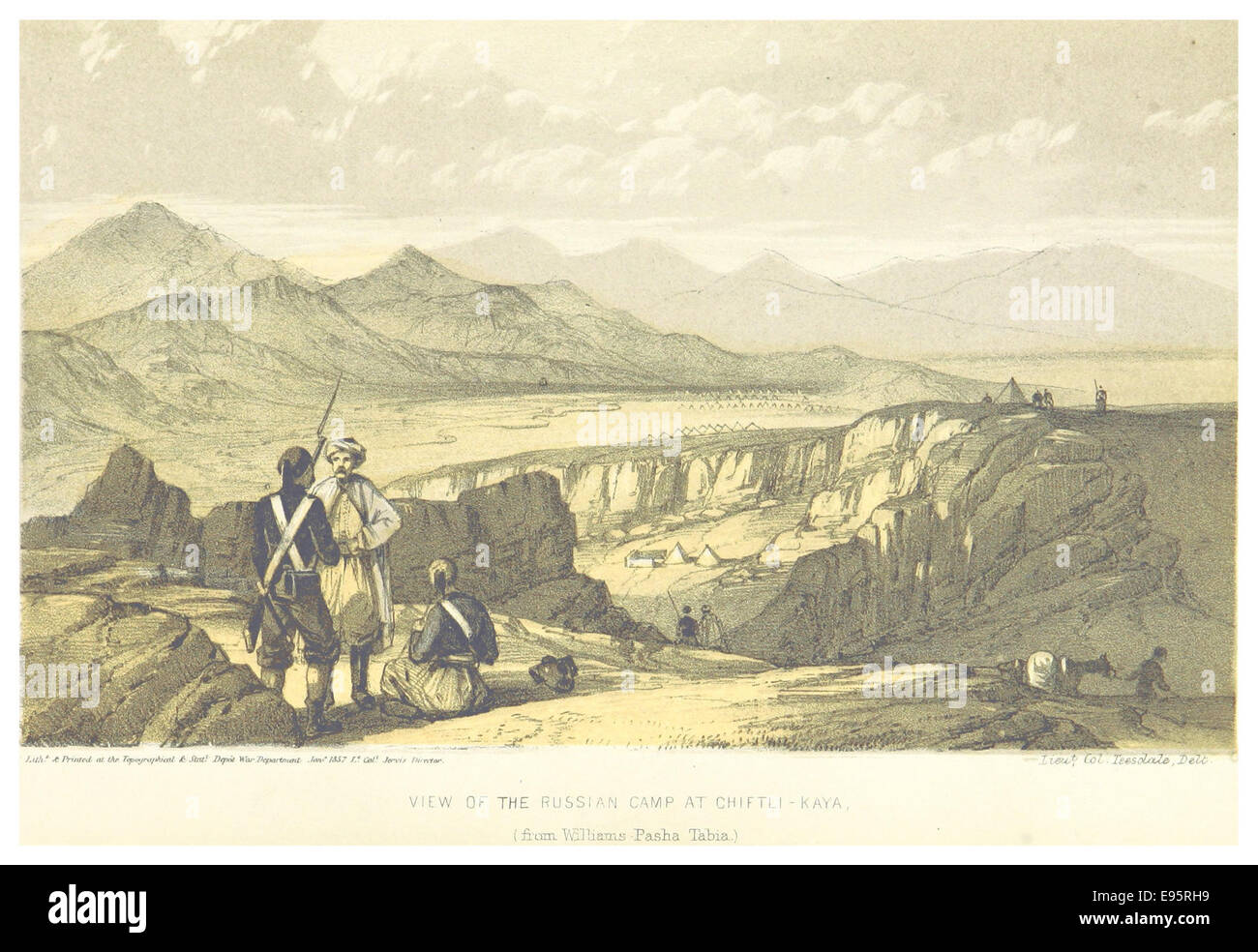 LAKE(1857) p329 VIEW OF THE RUSSIAN CAMP AT CHIFTLI-KAYA Stock Photo ...