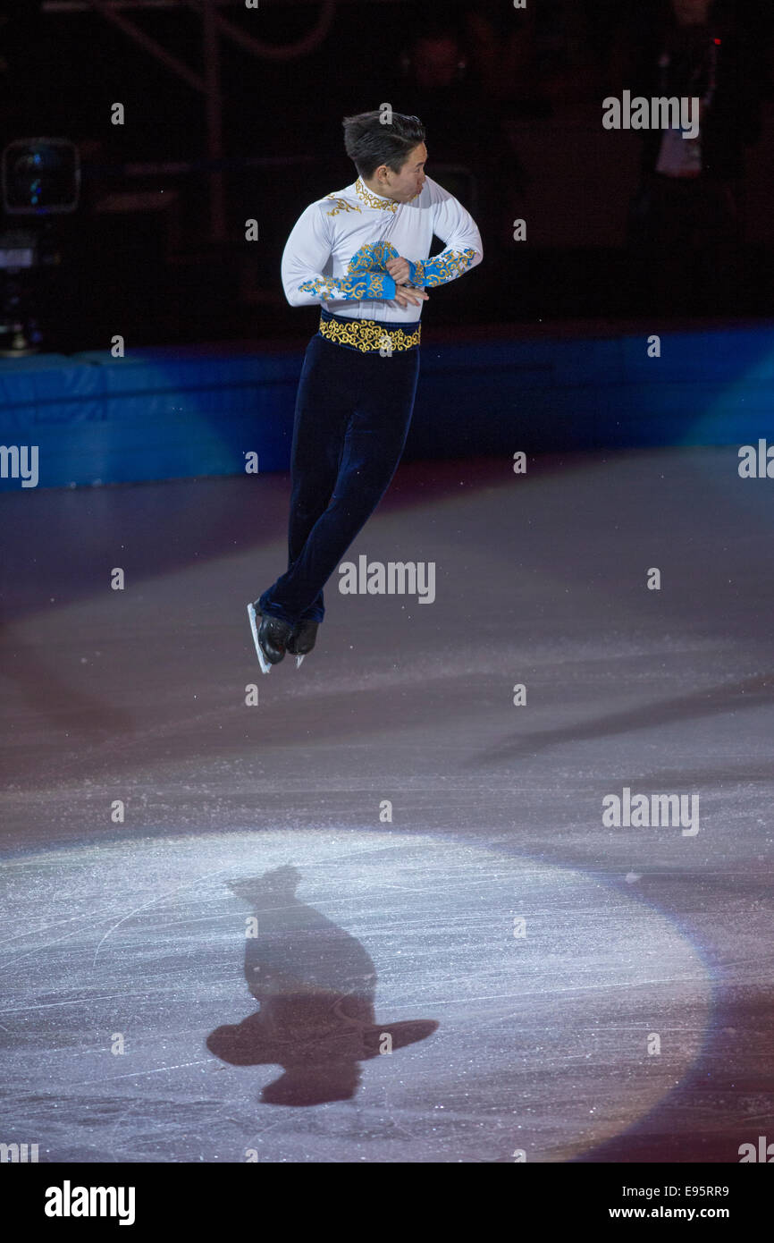 Denis Ten (KAZ) performing in the Figure Skating Gala Exhibition at the ...