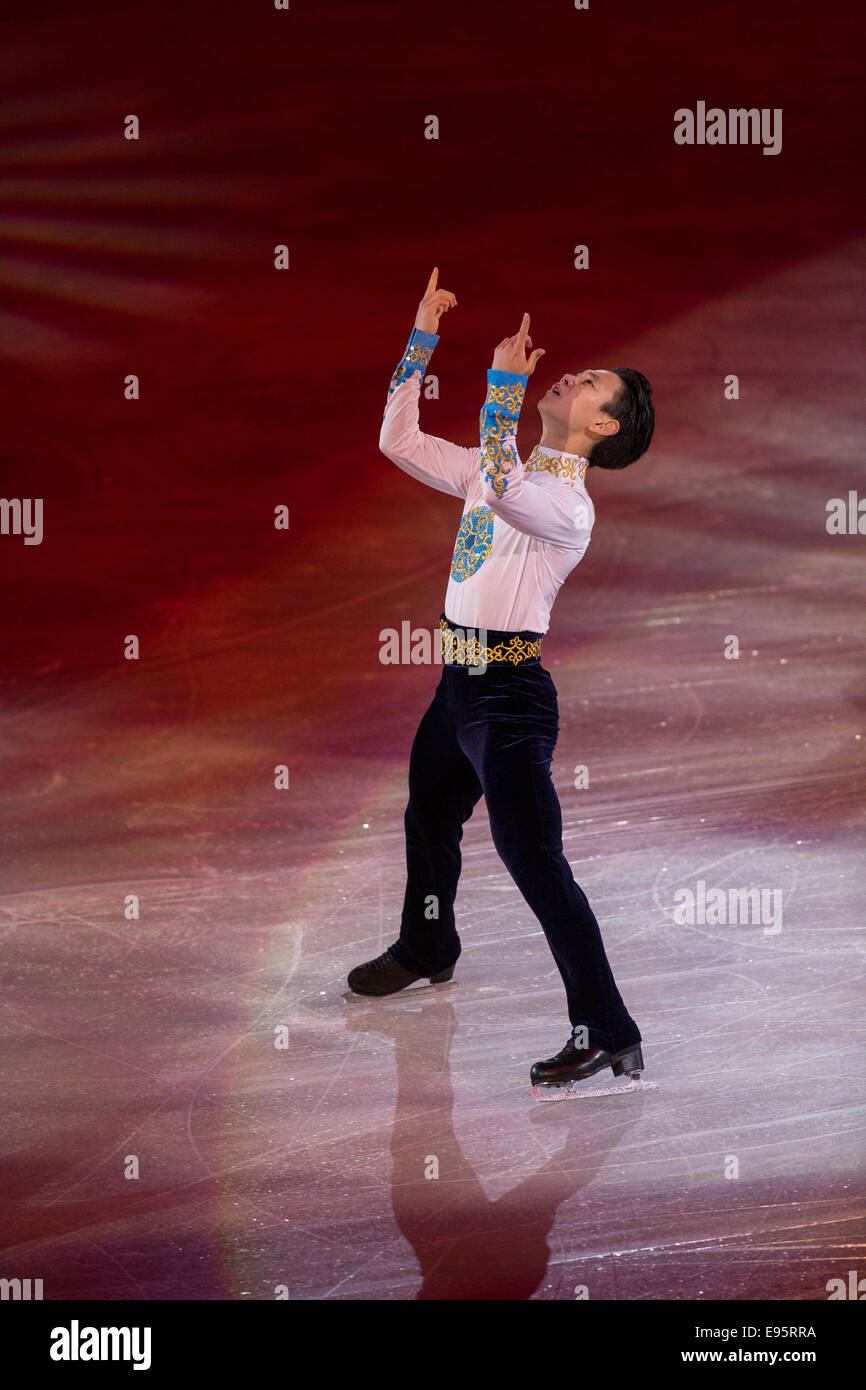 Denis Ten (KAZ) performing in the Figure Skating Gala Exhibition at the ...