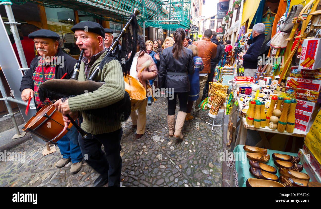 People playing music. Orujo fair Stock Photo - Alamy