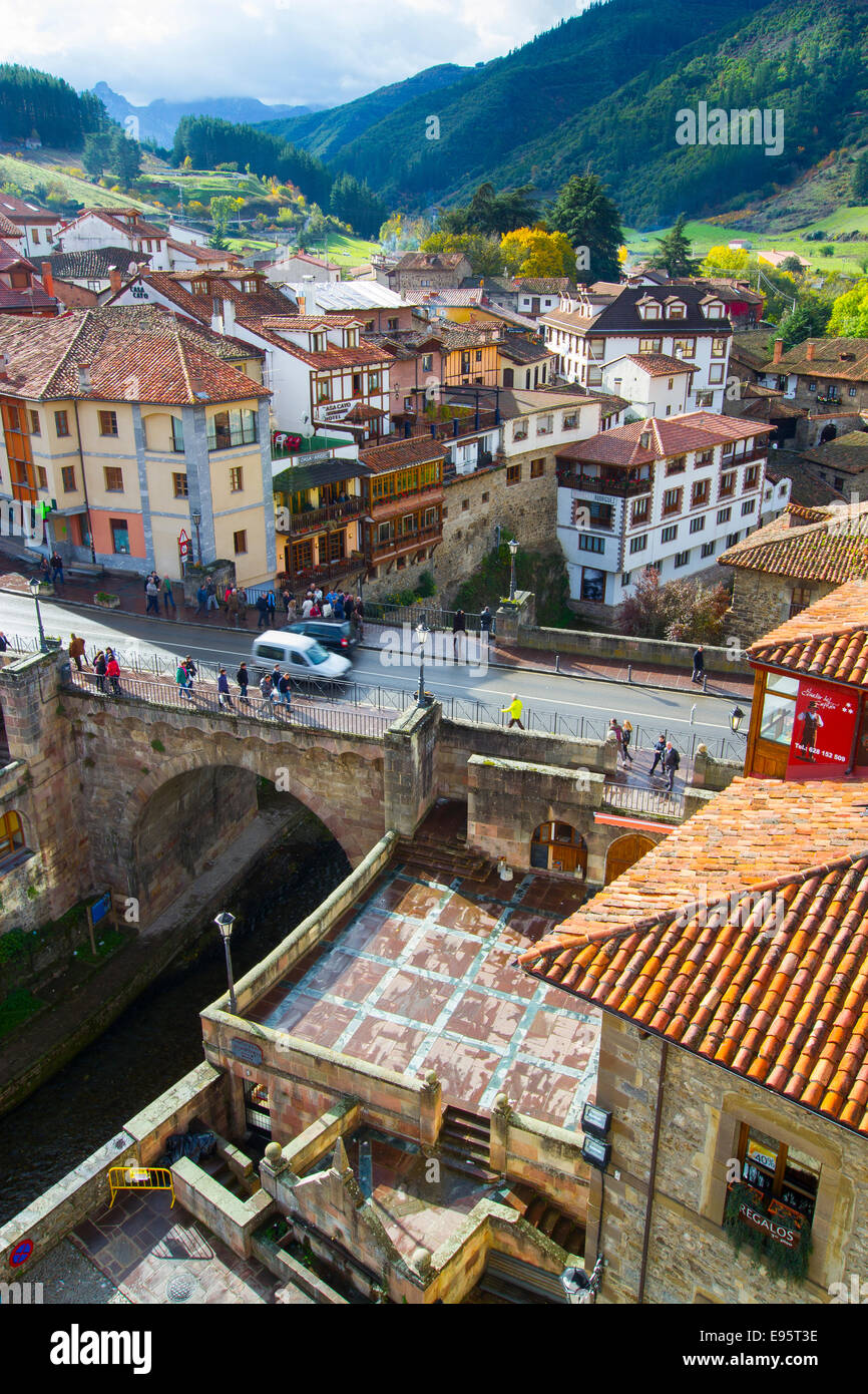 Potes village, Comarca of Liebana. Cantabria, Spain, Europe Stock Photo ...
