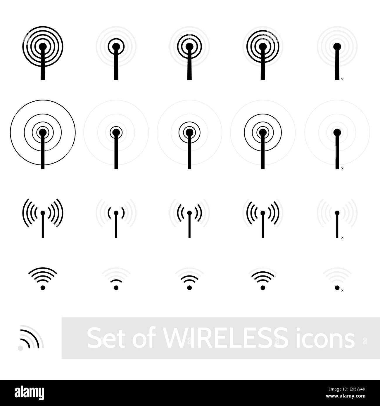 Wireless icons set Stock Photo - Alamy