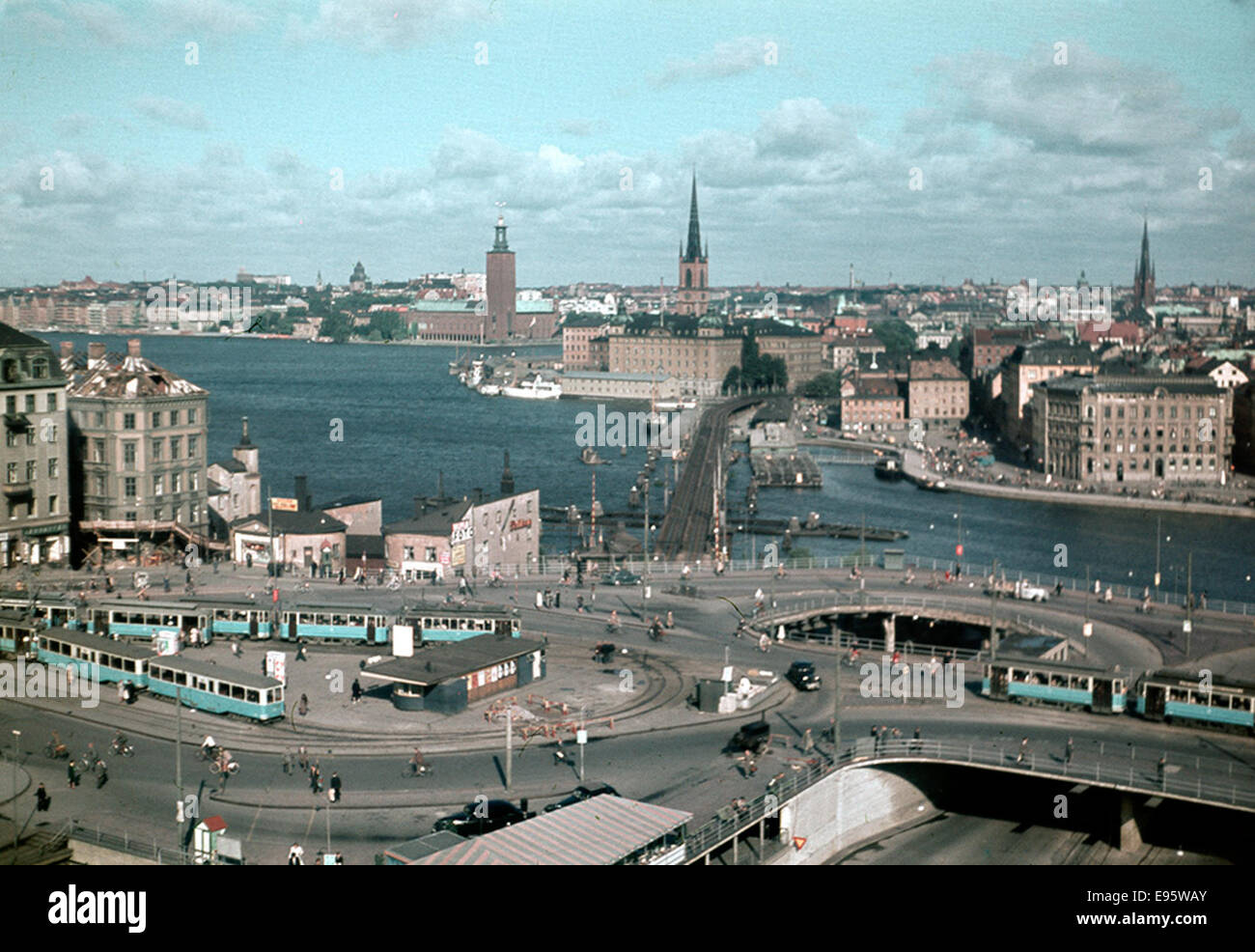 This image shows the Slussen area in Stockholm, Sweden, located in ...