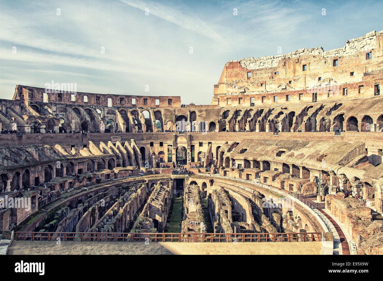 view of the Colosseum Amphitheater in Rome Stock Photo - Alamy