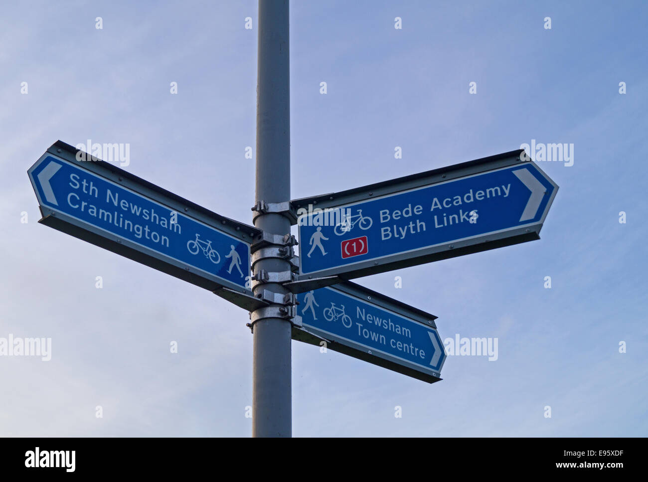 Cycle and Foot Path Signs, Blyth, Northumberland, England, UK, Europe ...