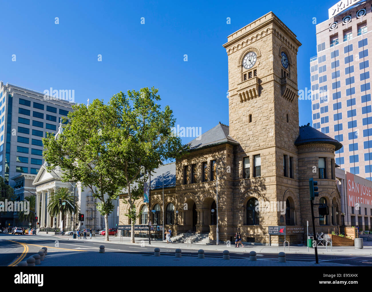 Museum of Art and Cathedral on Market Street in downtown San Jose ...