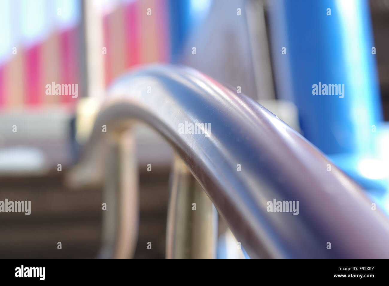 View of schoolyard playground - the rail of the climbing bars Stock ...