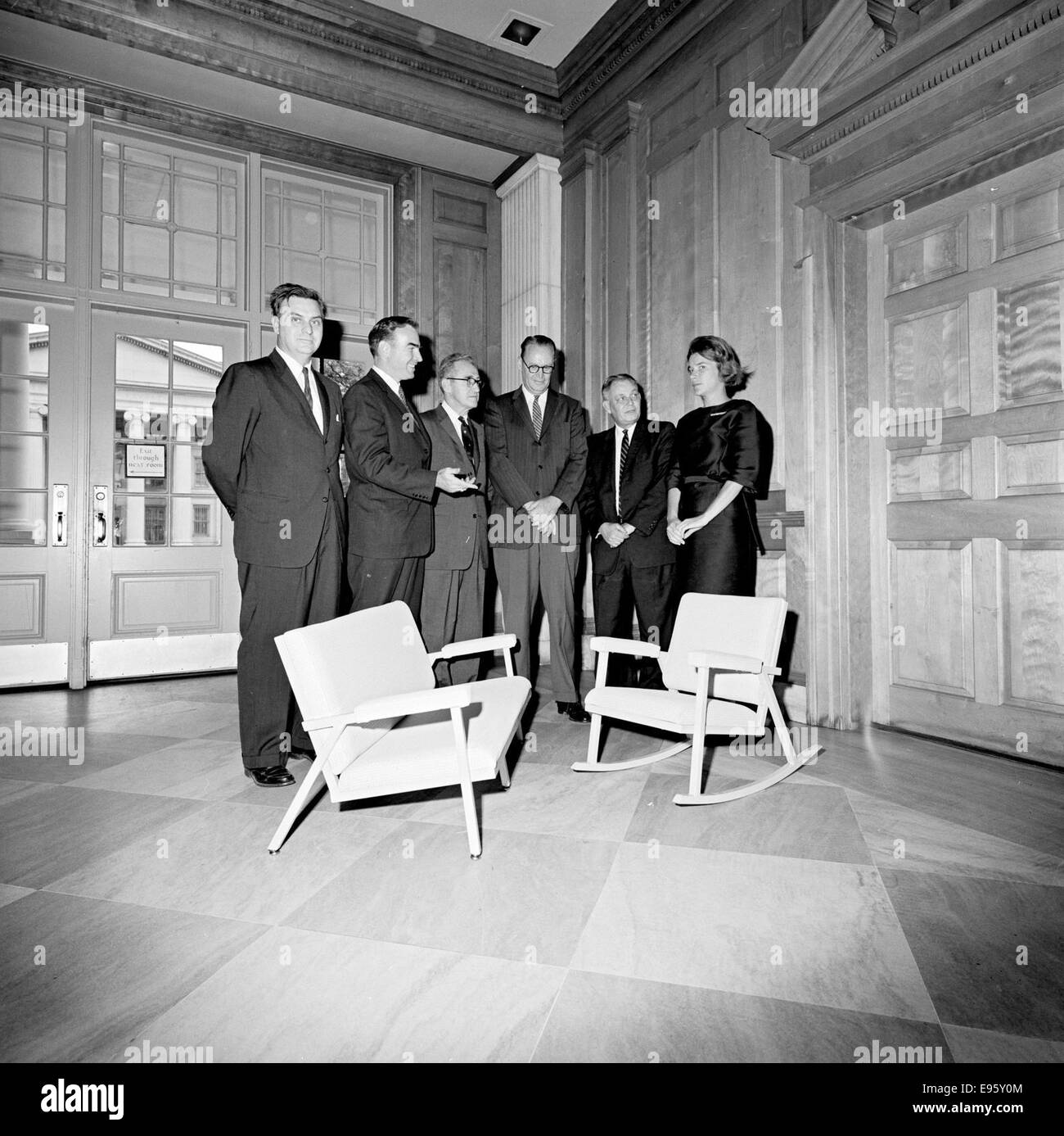 This photograph features Anne Lincoln, the White House housekeeper ...