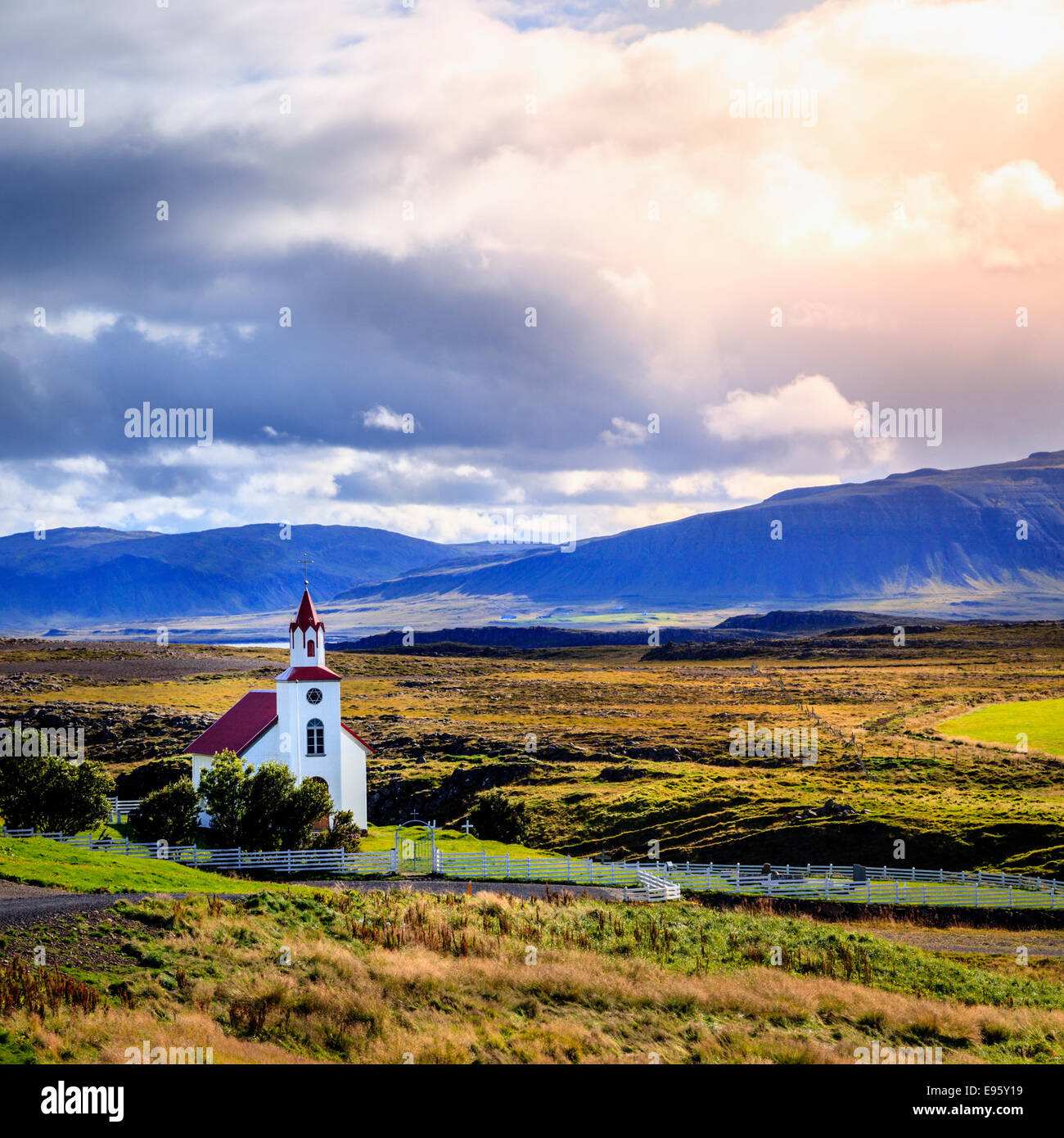 Helgafell church helgafell iceland hi-res stock photography and images ...