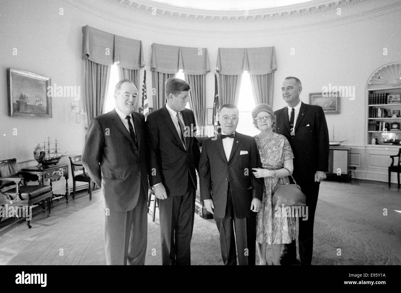 A photograph of President John F. Kennedy with Vice President Lyndon B ...