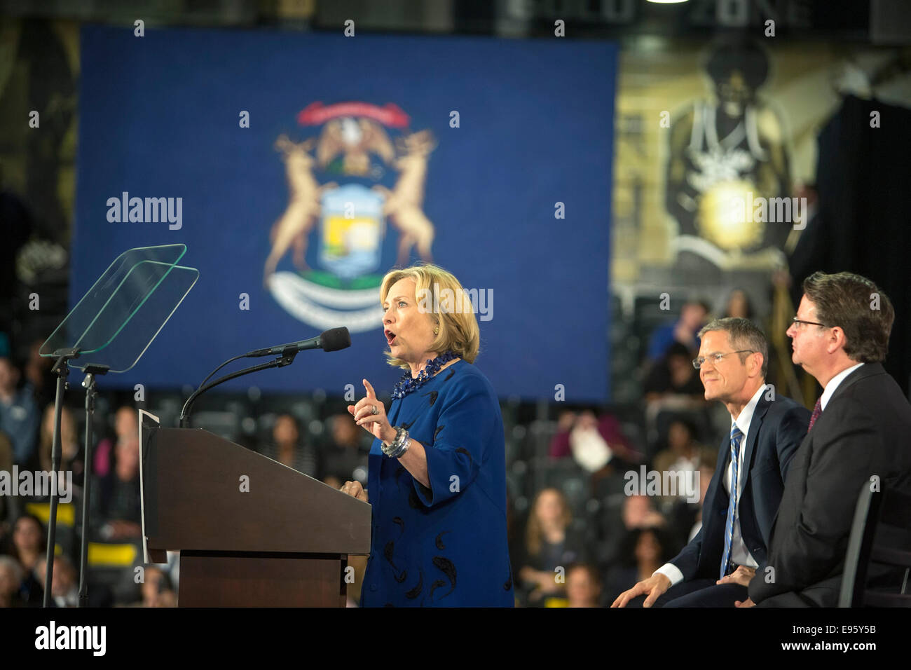 Rochester, Michigan - Hillary Rodham Clinton speaks to a crowd at ...