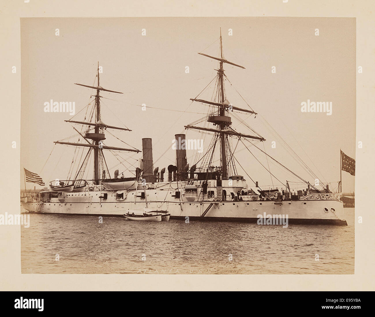 A photograph of the United States Navy cruiser 'Atlanta,' featuring ...