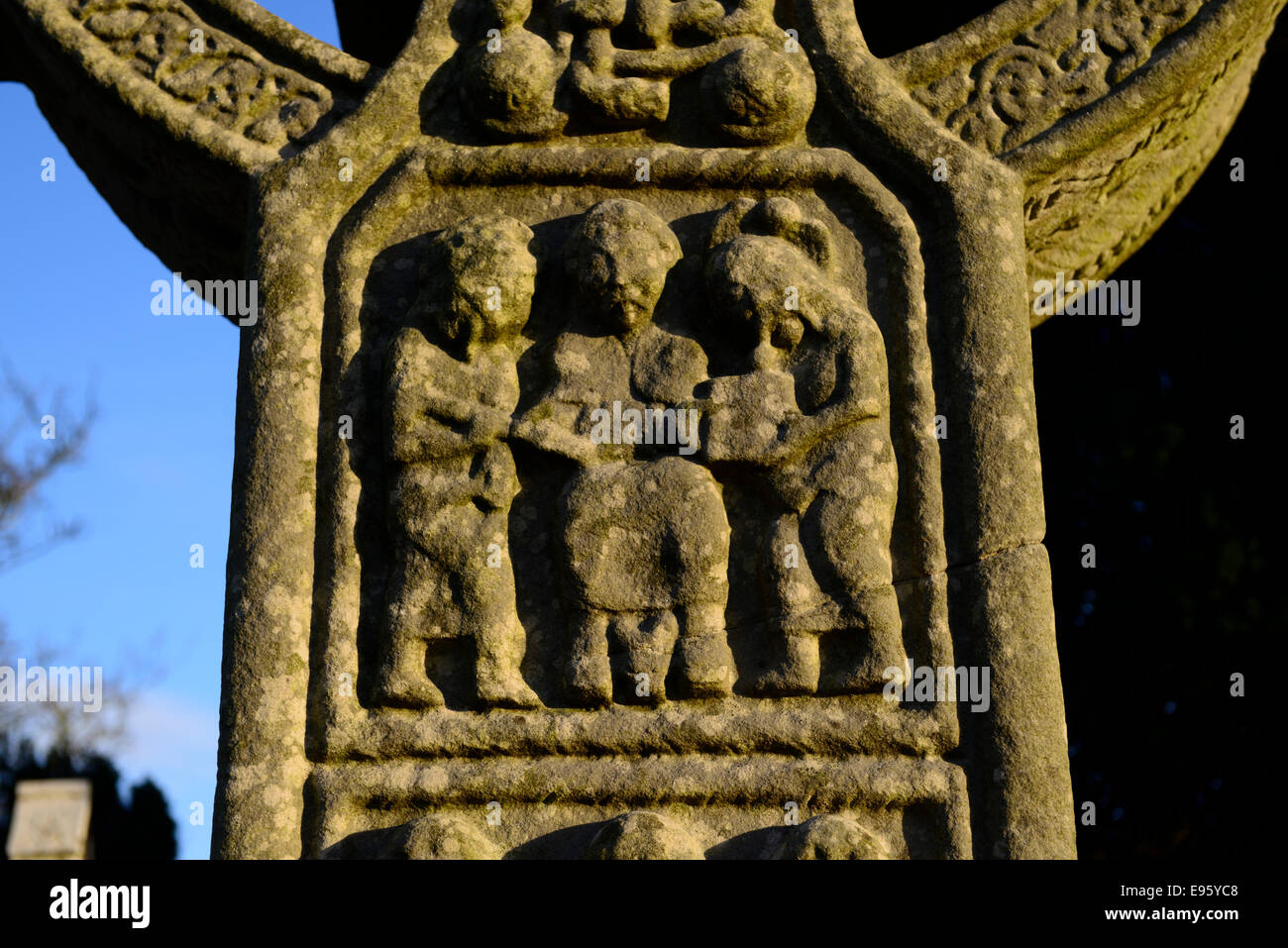 Panel detail showing mission to the apostles Closeup Cross of Muiredach ...