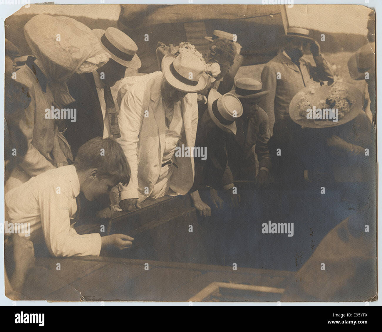 This photograph captures an interesting moment aboard the SS Roosevelt ...