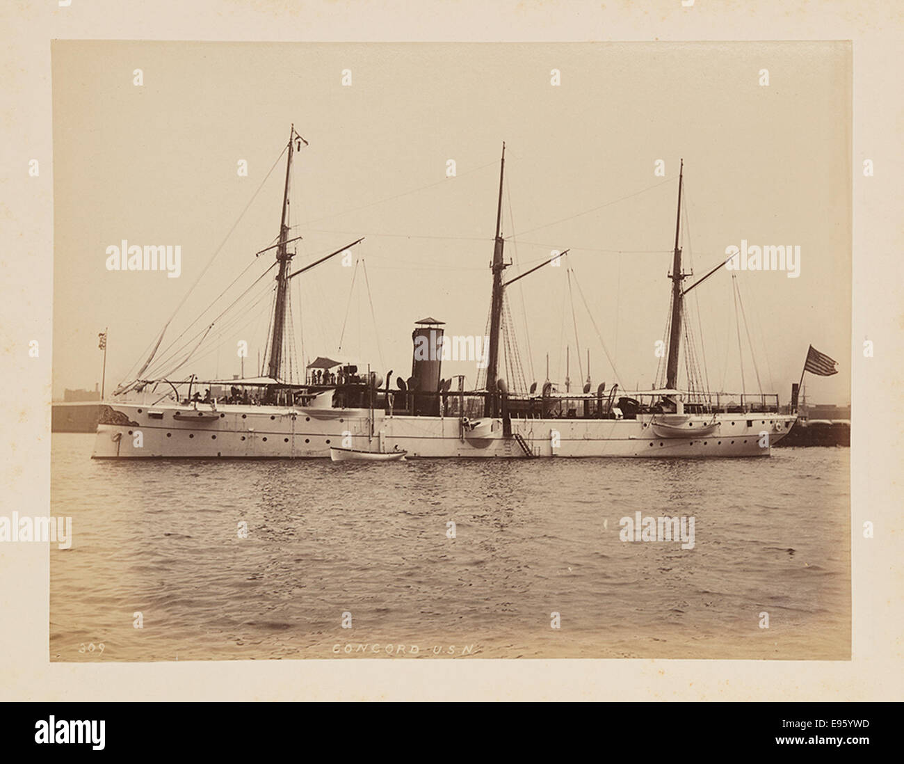 A photograph of the United States Navy cruiser USS Concord, showcasing ...