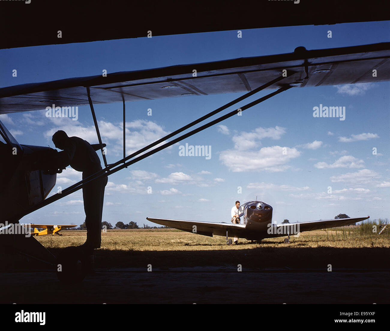 This photograph showcases the Culver Cadet LCA aircraft, a small ...
