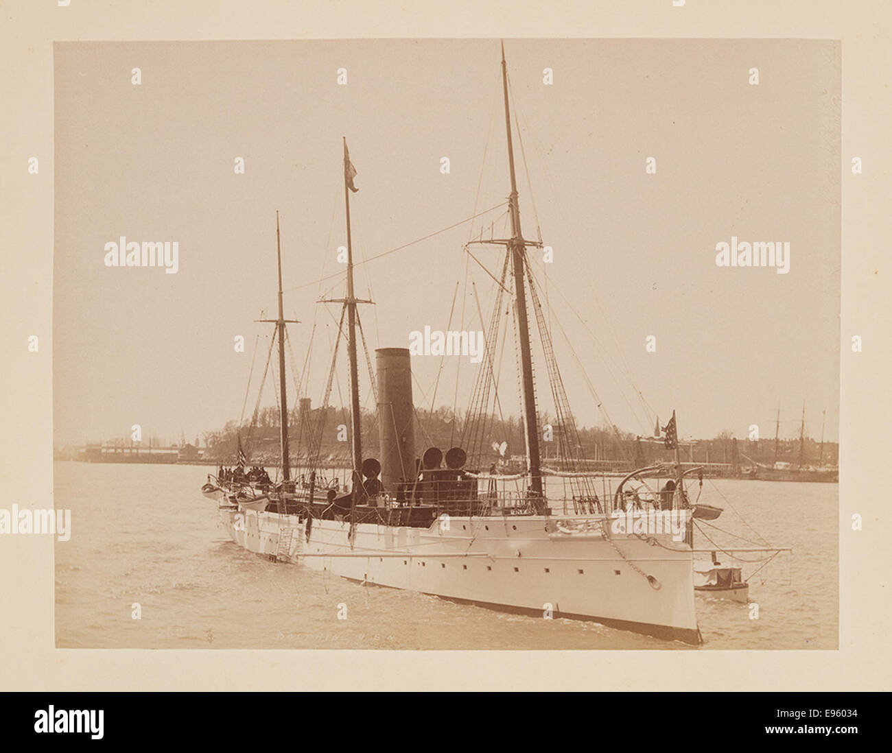Photograph of a U.S. Navy ship, the USS Dolphin, featuring sailors on ...