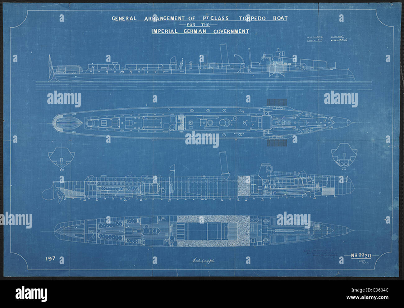 This is a technical drawing of the general arrangement of a 1st Class ...