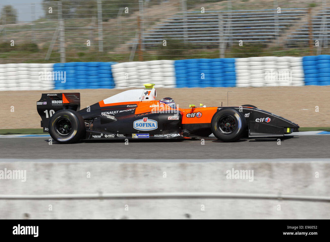 JEREZ DE LA FRONTERA, SPAIN - OCTOBER 19, 2014: Nicholas Latifi of Tech ...