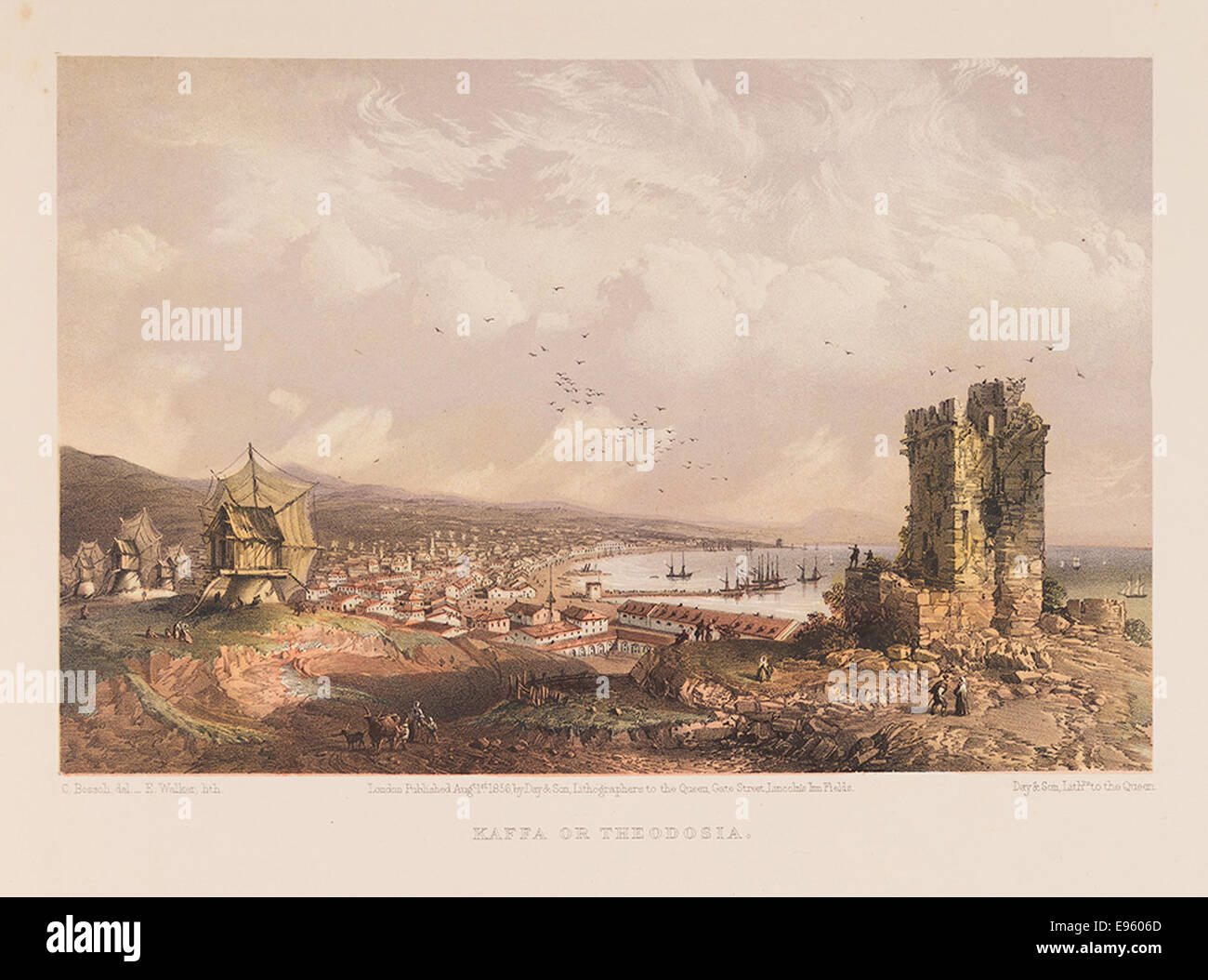 A historical photograph of Kaffa (modern-day Feodosiya), a Black Sea ...