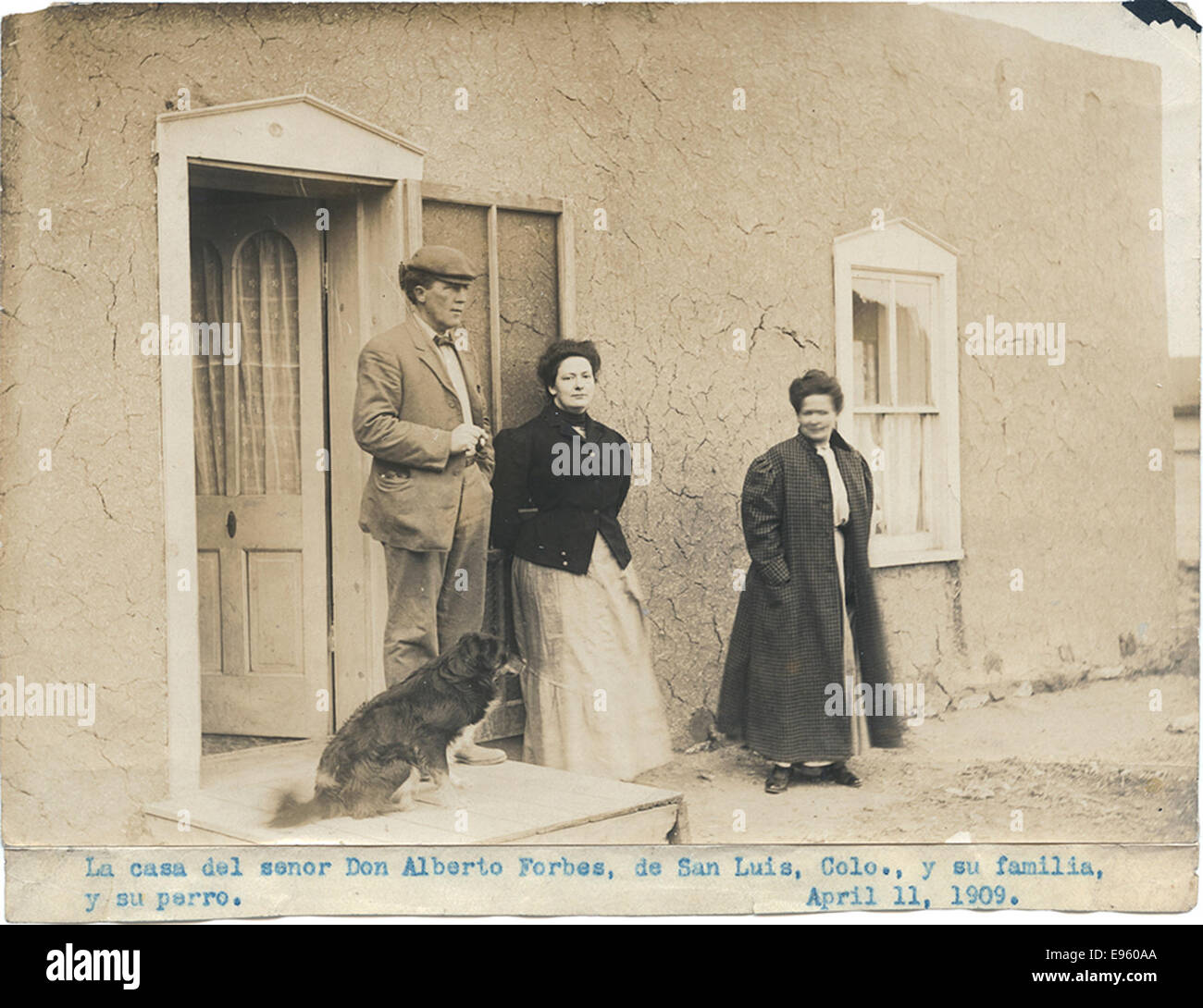 Photograph of Don Alberto Forbes and his family in front of their house ...