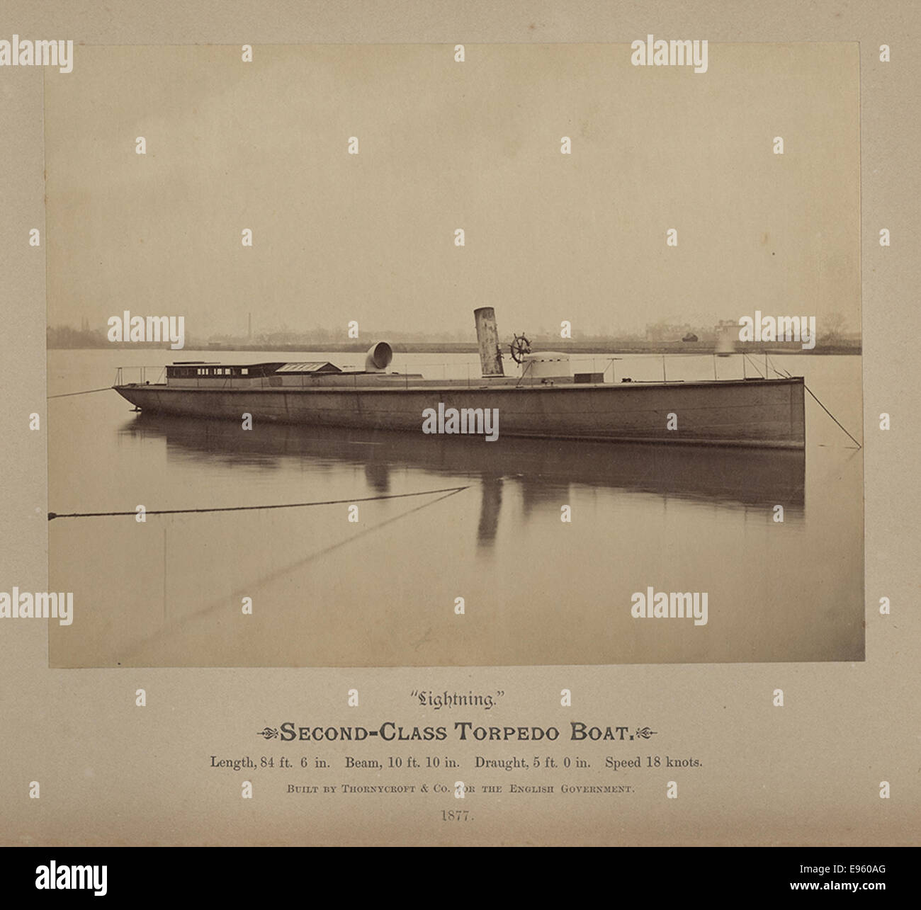 A photograph of the *Lightning*, a second-class torpedo boat designed ...